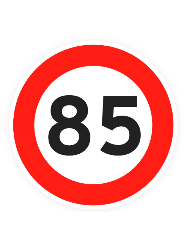lip221 Lipdukas "Ribotas greitis 85 km/h"